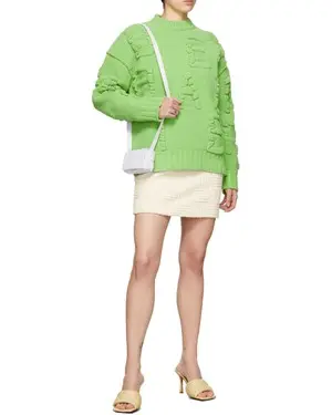 Bottega Veneta Alphabet Motif Ribbed-knit Jumper - Green