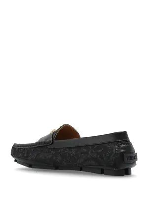 Versace Medusa Plaque Slip-on Loafers - Black