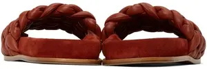 Chloé Woven Leather Slides - Brown