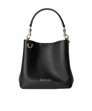 Gucci Gg Emblem Mini Bucket Bag - Black