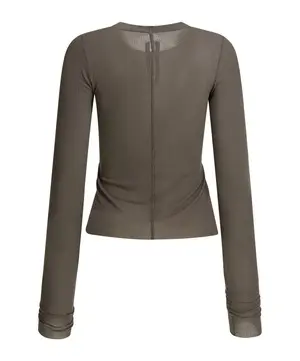 Rick Owens Temple Cropped Rib Long Sleeve T-shirt