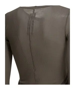 Rick Owens Temple Cropped Rib Long Sleeve T-shirt