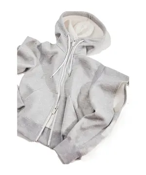 Sacai Sponge Sweat Zip-up Hoodie With Cutout Shoulders - Gray