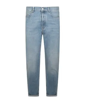 Brunello Cucinelli Distressed Straight-leg Jeans - Blue