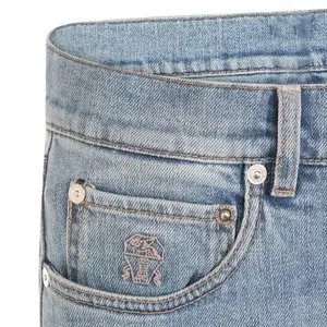 Brunello Cucinelli Distressed Straight-leg Jeans - Blue