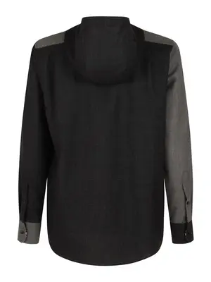Thom Browne Rwb-striped Drawstring Hooded Shirt