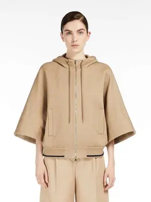 Max Mara Zip Up Hooded Casual Jacket