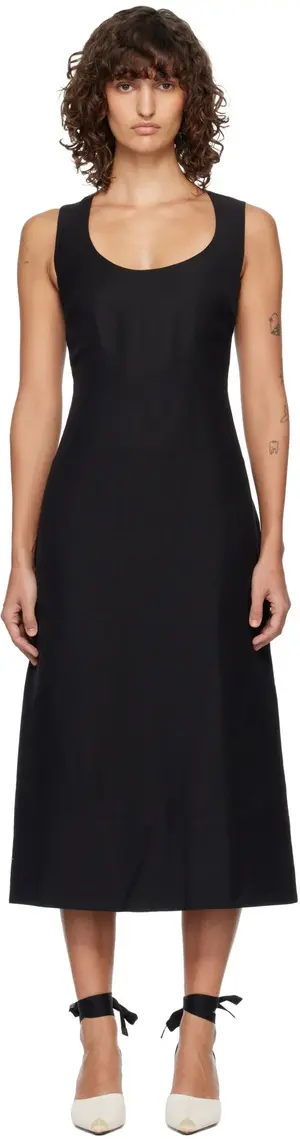 Jacquemus Tablier Scoop Neck Midi Dress
