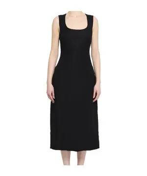 Jacquemus Tablier Scoop Neck Midi Dress