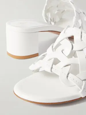 GIANVITO ROSSI 55mm Leather Block Heel Sandals