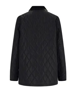 Burberry Quilted Long Sleeve Jacket With Patch Pockets
