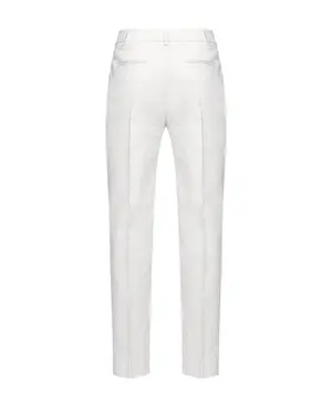 Pinko Cropped Straight-leg Trousers With Belted Waist - White