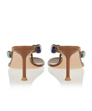 GIANVITO ROSSI Embellished Round Toe High Heel Sandals