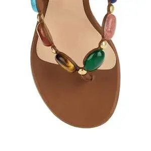 GIANVITO ROSSI Embellished Round Toe High Heel Sandals