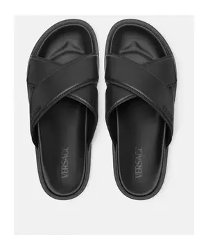 Versace Embossed Logo Open-toe Slides