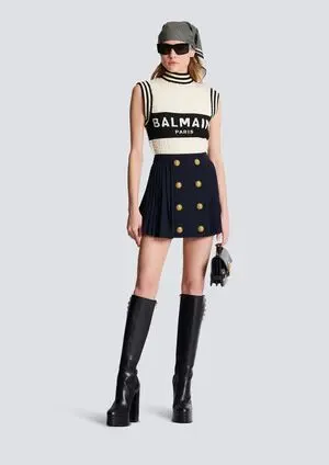 Balmain Embellished Pleated Skirt