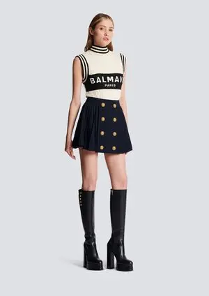Balmain Embellished Pleated Skirt