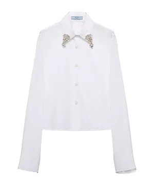 Prada Embellished Collar Shirt - White