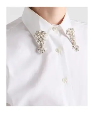 Prada Embellished Collar Shirt - White