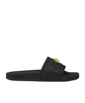 Versace Medusa-motif Open-toe Slippers - Black