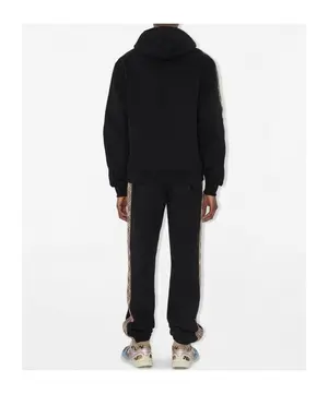 Burberry Check Trim Zip-up Drawstring Hoodie