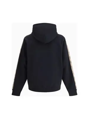 Burberry Check Trim Zip-up Drawstring Hoodie