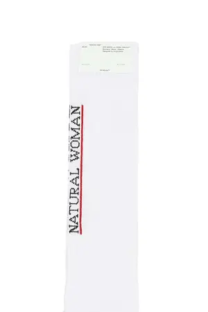 Off-White Logo Printed Ribbed Socks