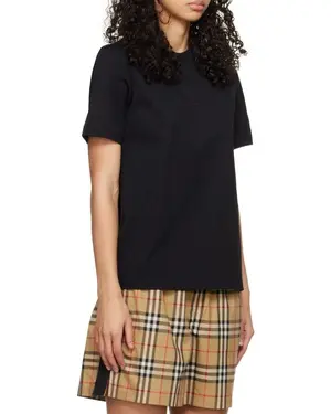 Burberry Short Sleeved Crewneck T-shirt With Logo Detail - Black