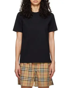 Burberry Short Sleeved Crewneck T-shirt With Logo Detail - Black