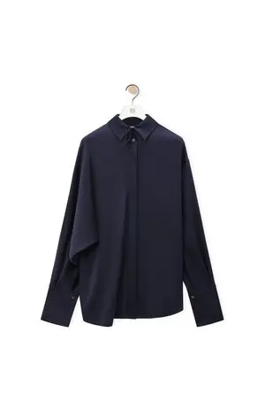 Loewe Draped Silk Shirt With Bat Sleeves