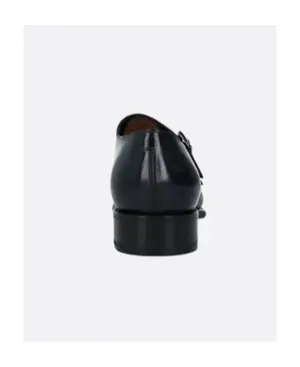Santoni Buckle Detailed Slip-on Monk Shoes - Black