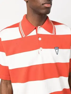 Kenzo Logo-patch Short-sleeved Striped Polo Shirt