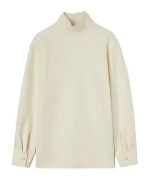 JIL SANDER High-neck Knitted Jumper With Back Slit And Side Slits