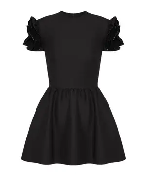 Valentino Garavani Ruffled Sleeve Crewneck Dress