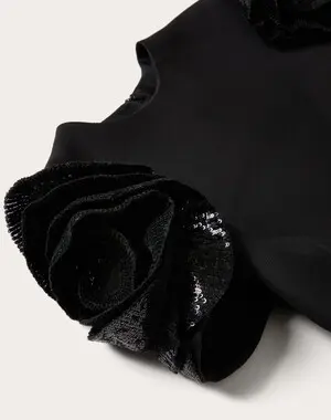 Valentino Garavani Ruffled Sleeve Crewneck Dress