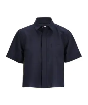 Sacai Panelled Short-sleeve Shirt - Black
