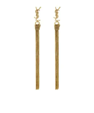 Saint Laurent Saint Laurent Cassandre Tassel Drop Earrings Gold