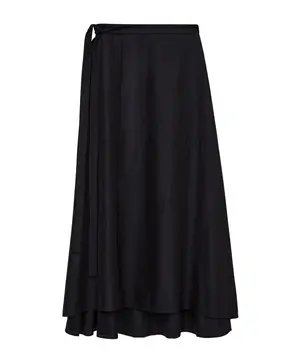 JOSEPH Alix Cotton Wrap Skirt - Black