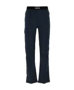 TOM FORD Logo Waistband Satin Pajama Trousers - Black