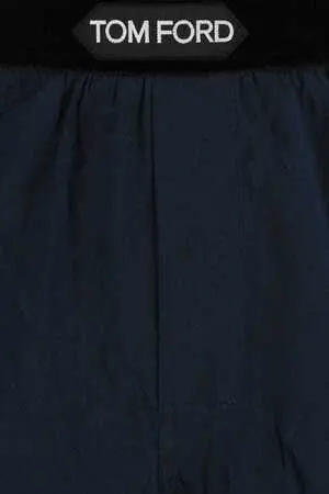 TOM FORD Logo Waistband Satin Pajama Trousers - Black