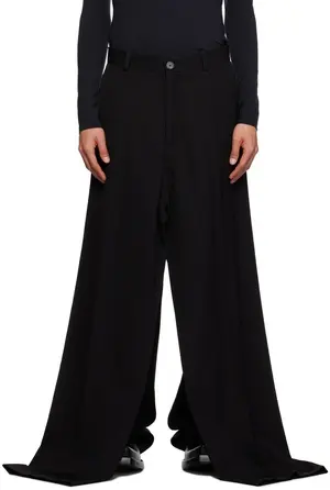 Balenciaga Double Layer Front Wide Leg Trousers