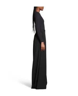Balenciaga Double Layer Front Wide Leg Trousers