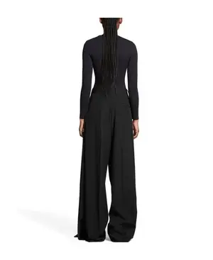 Balenciaga Double Layer Front Wide Leg Trousers