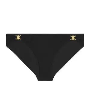 Celine Matte Jersey Swimwear Bottoms With Triomphe Chain - Black