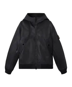 Stone Island Logo Detail Hooded Bomber Jacket