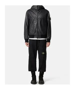 Stone Island Logo Detail Hooded Bomber Jacket