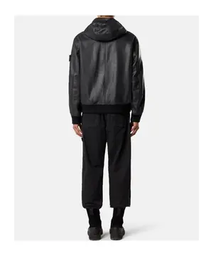 Stone Island Logo Detail Hooded Bomber Jacket