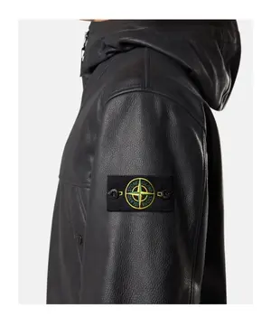 Stone Island Logo Detail Hooded Bomber Jacket