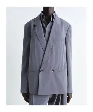 LEMAIRE Double-breasted Tailored Blazer - Gray
