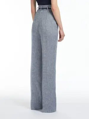 Max Mara Herringbone High-waist Trousers